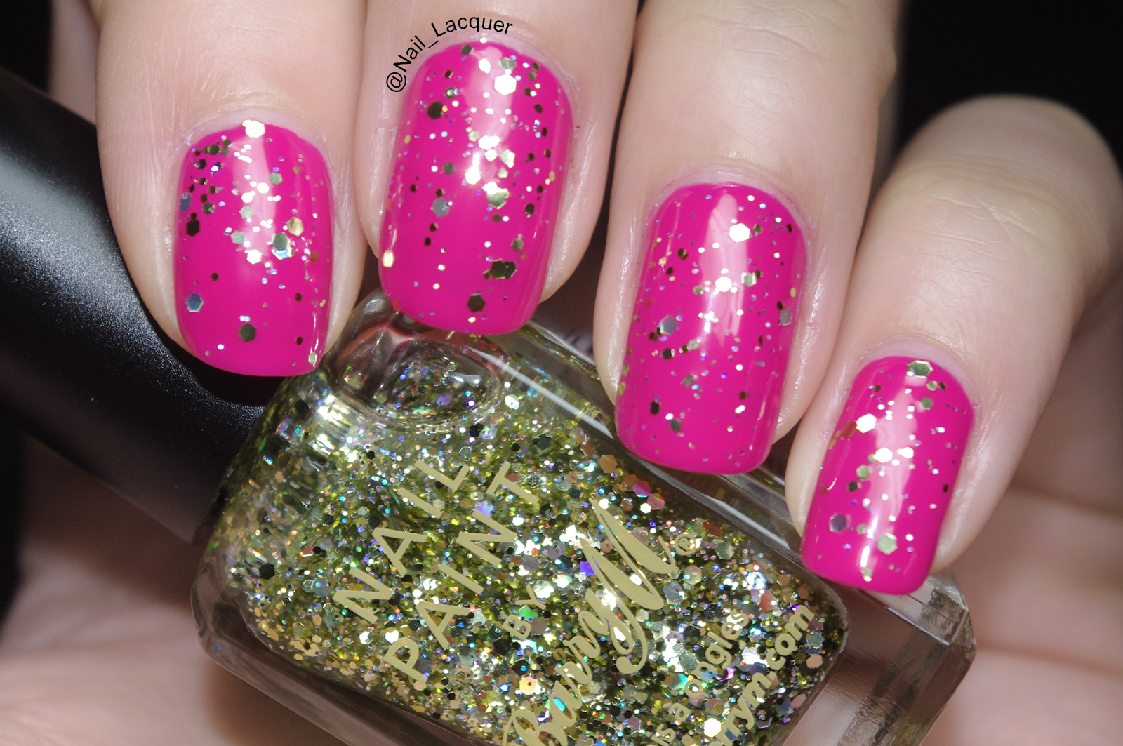 Barry M Yellow Topaz Glitter swatches - Nail Lacquer UK