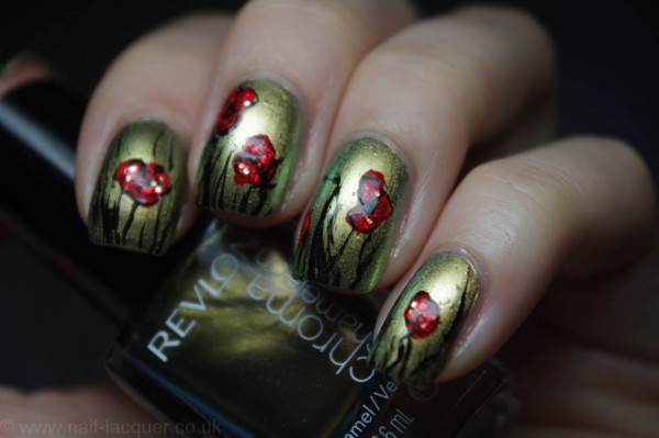 Remembrance poppy nail art - Nail Lacquer UK