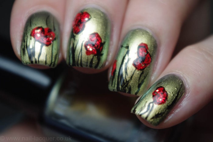 Remembrance poppy nail art - Nail Lacquer UK