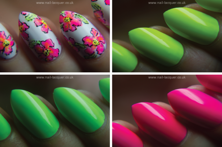GlamLac neon swatches - Nail Lacquer UK