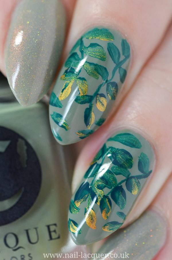 Leaf nail art tutorial by Nail Lacquer UK blog