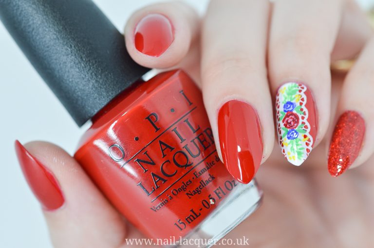 Vintage roses nail art by Nail Lacquer UK blog
